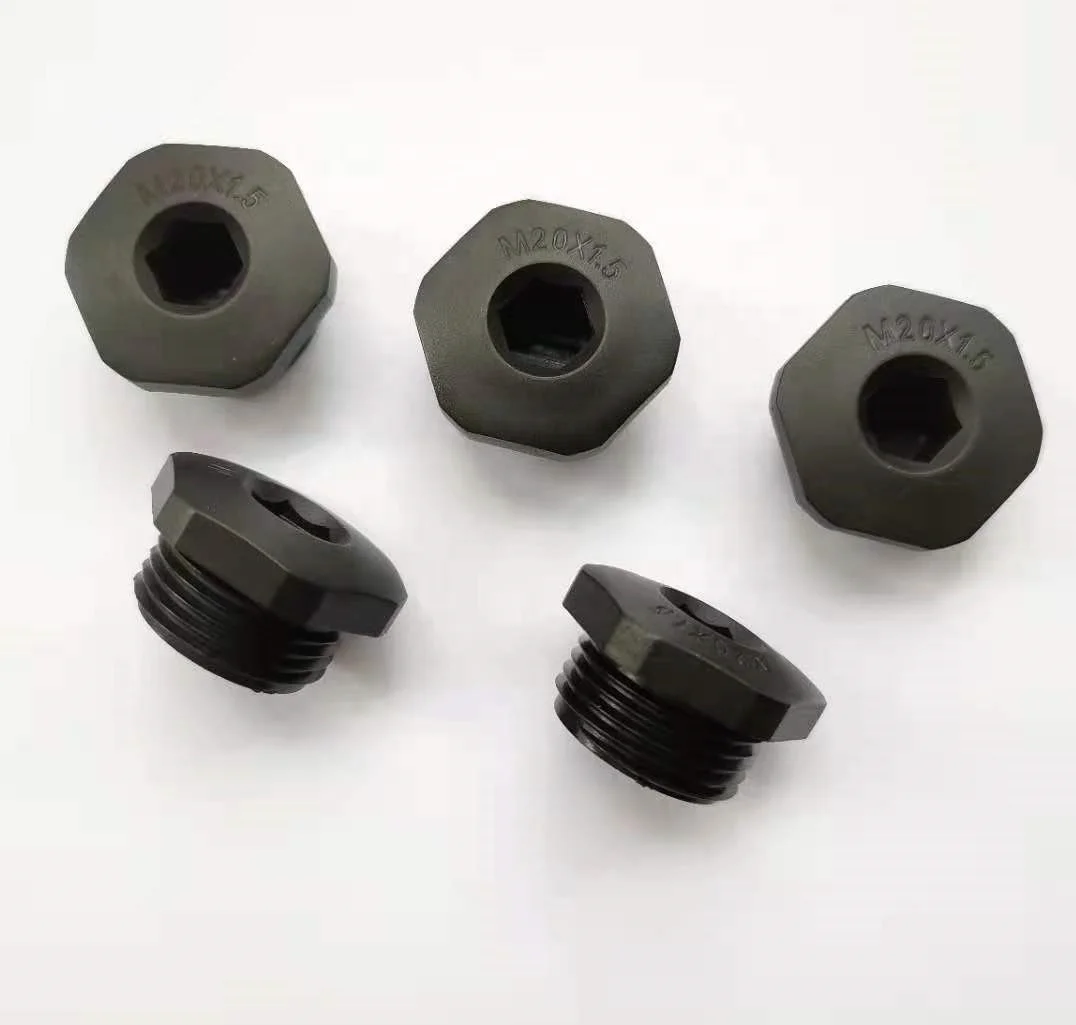 M20 Nylon Male Threaded Cable Gland Screw End Cover Gray plastic screw ...