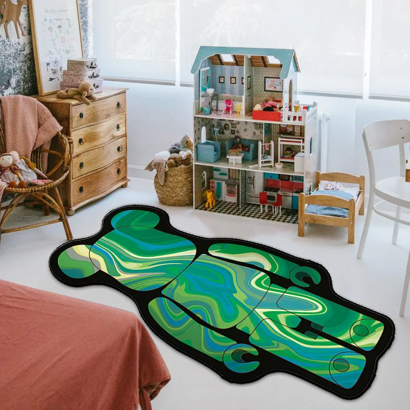 Cartoon Bearbrick Carpet Irregular Bearbrick Lounge Rug Bedroom Bedside ...