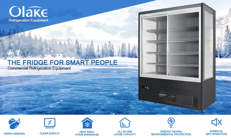 Dusung Supermarket Counter Commercial Circular Refrigerator For Fruits ...