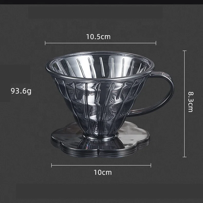 Wholesale V60 Transparent Conical Drip Origami Filter Cup Plastic ...