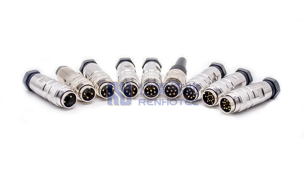M16 6pin Field Wireable Connector Female Shielded Screw Termination PG9 ...