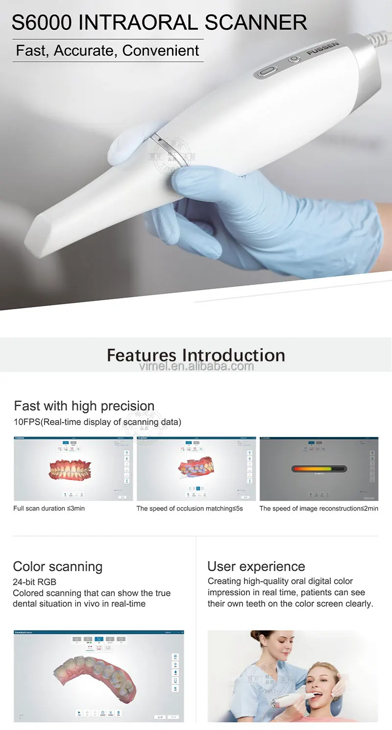 2 Year Warranty Fussen 3d Digital Intraoral Scanner System S6000 X-rays ...