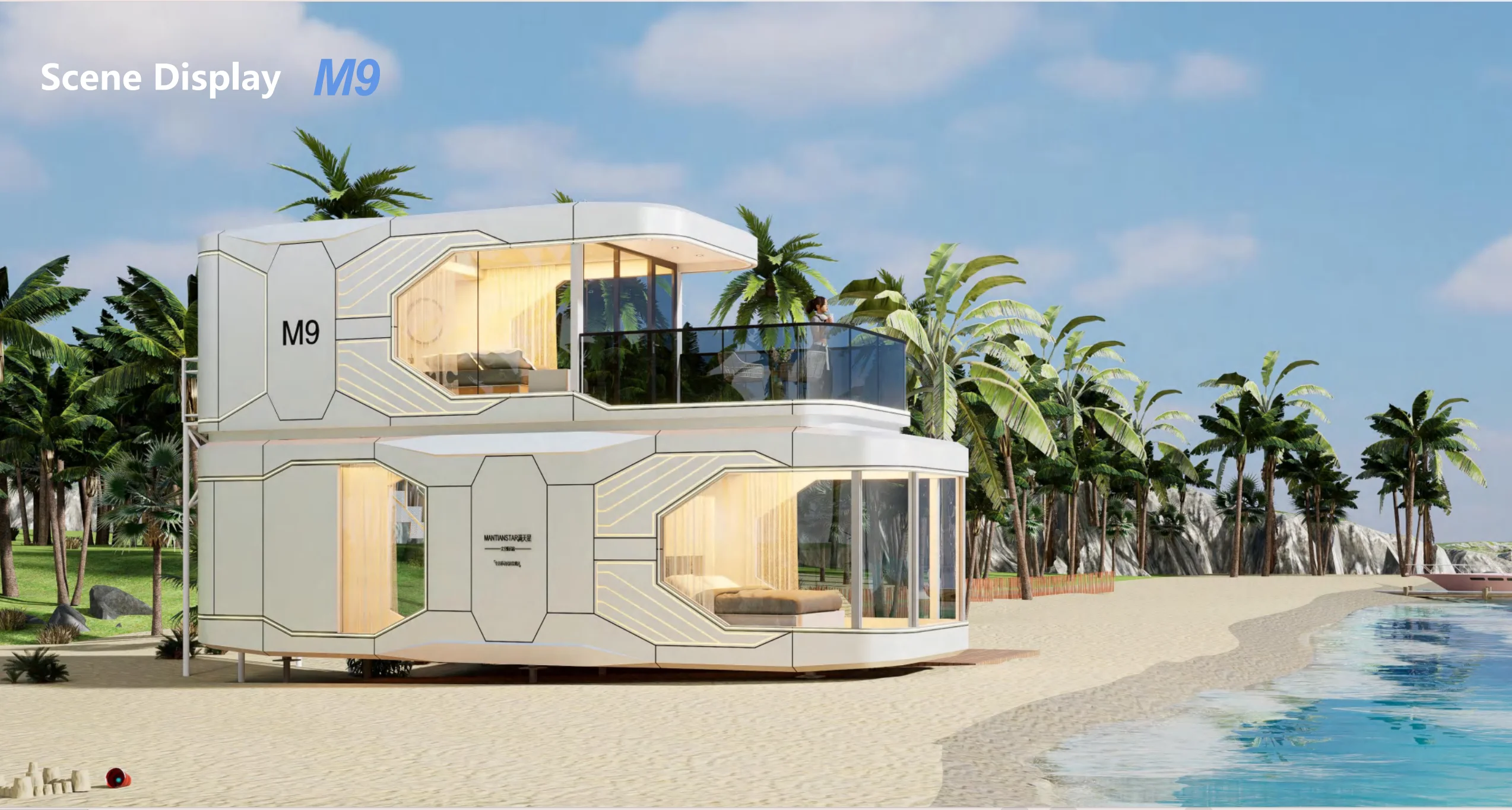 Luxury Double-Deck Space Capsule Home System Mobile Beach Hotel ...