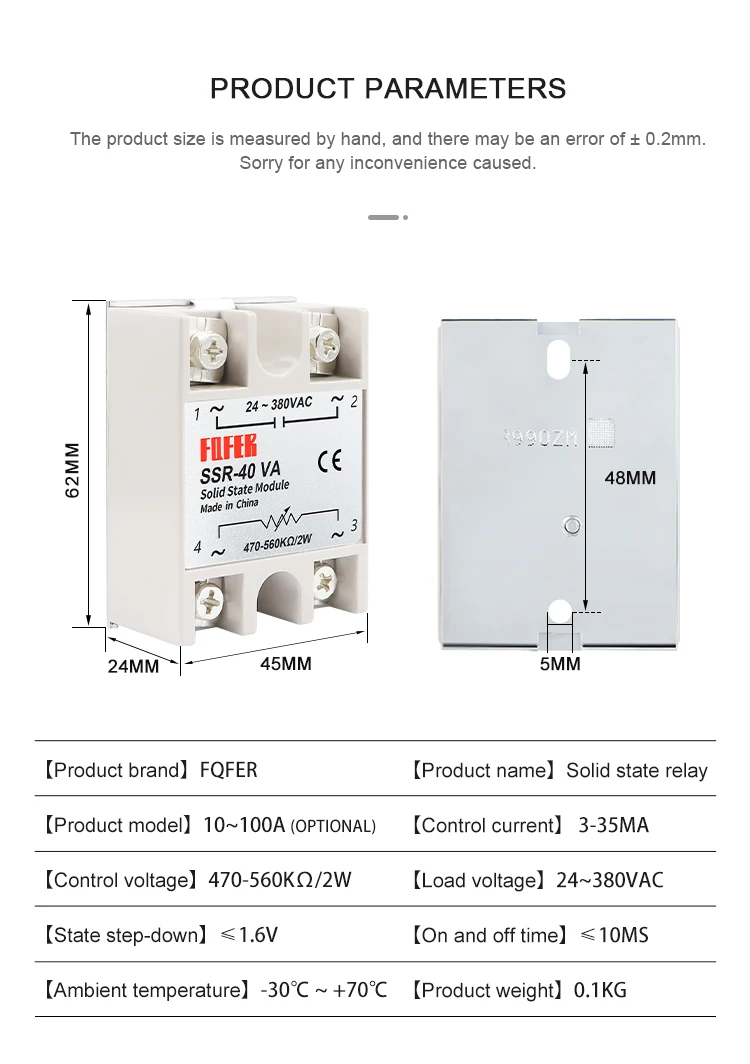 SSR-40VA Voltage Regulating Solid State Relay for Industrial Control