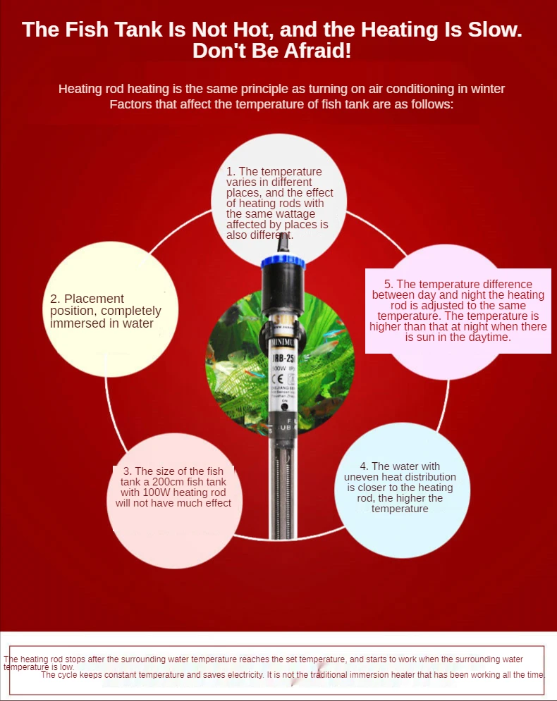 200W JRB-220 Aquarium Adjustable Submersible Temp Heater