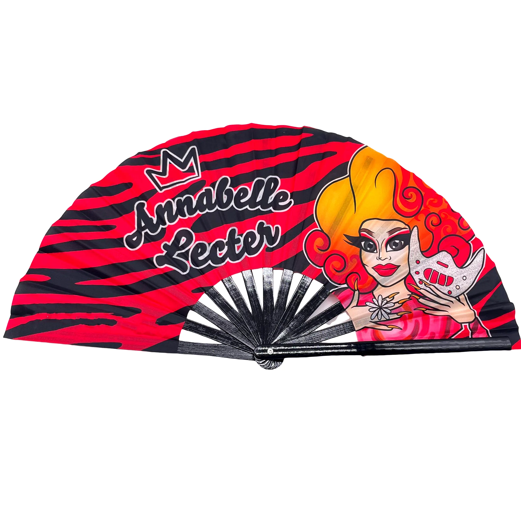 13inches 33cm Bamboo Brand Hand Fan Polyester Custom Printing Bamboo ...