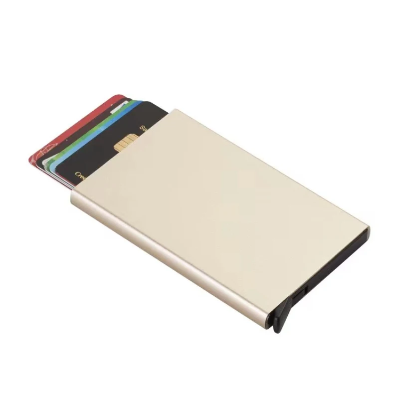 Rfid Automatic Pop-up Card Aluminum Box Anti-magnetic Anti-theft Brush ...