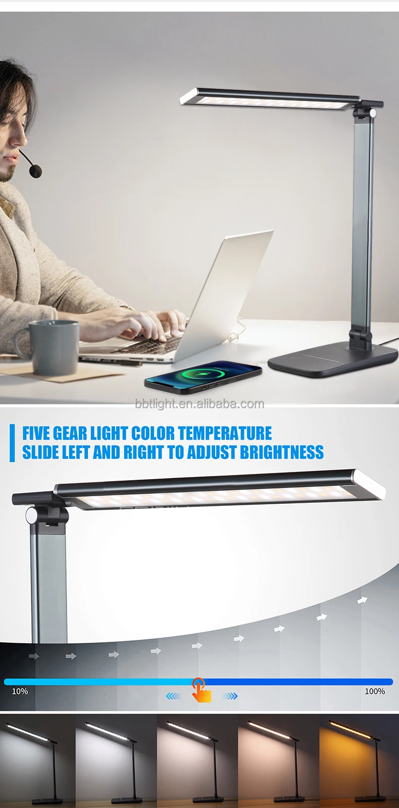 Levels Of Brightness Adjustable Touch Foldable Reading Light With ...