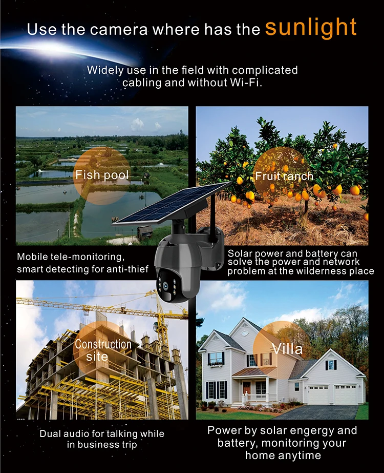 2k 4k Solar Security Camera 2g 3g 4g 5g Gsm Sim Card 2mp 4mp 6mp 8mp ...