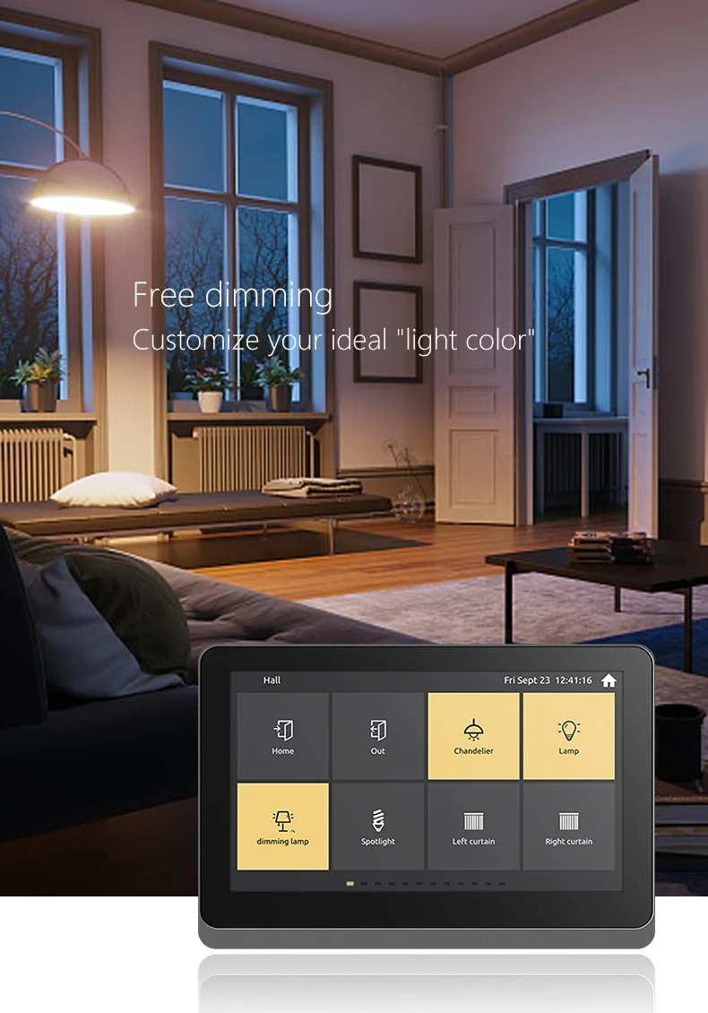 7 Inch Smart Hotel Touch Screen Temperature Control KNX Panel