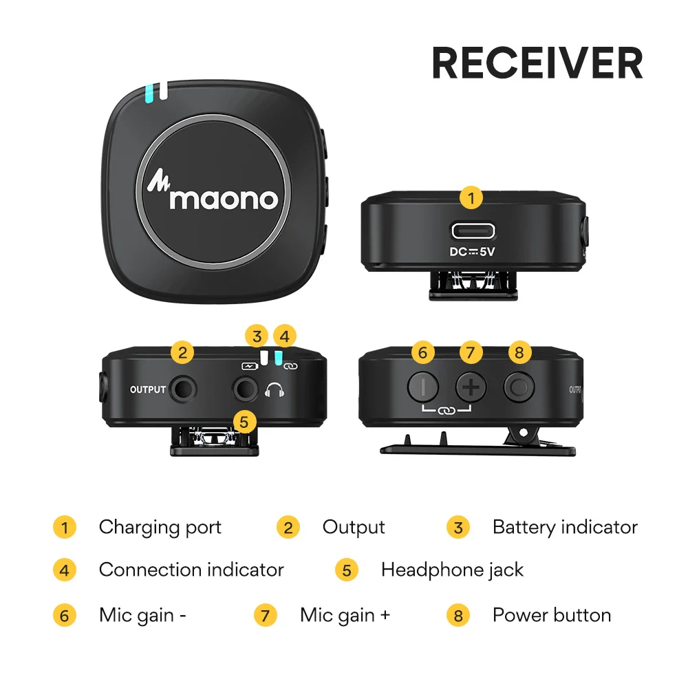 Maono Wm820 Professional Wireless Microphone Usb Microfone Software Eq ...