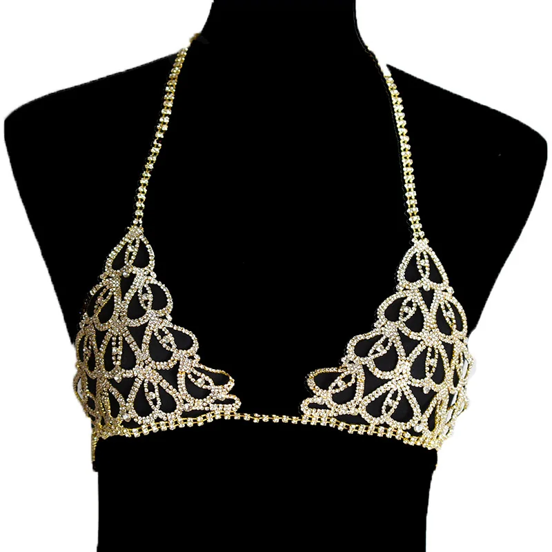 Shiny Pearl Rhinestone Heart Body Chain Jewelry Ladies Crystal Body