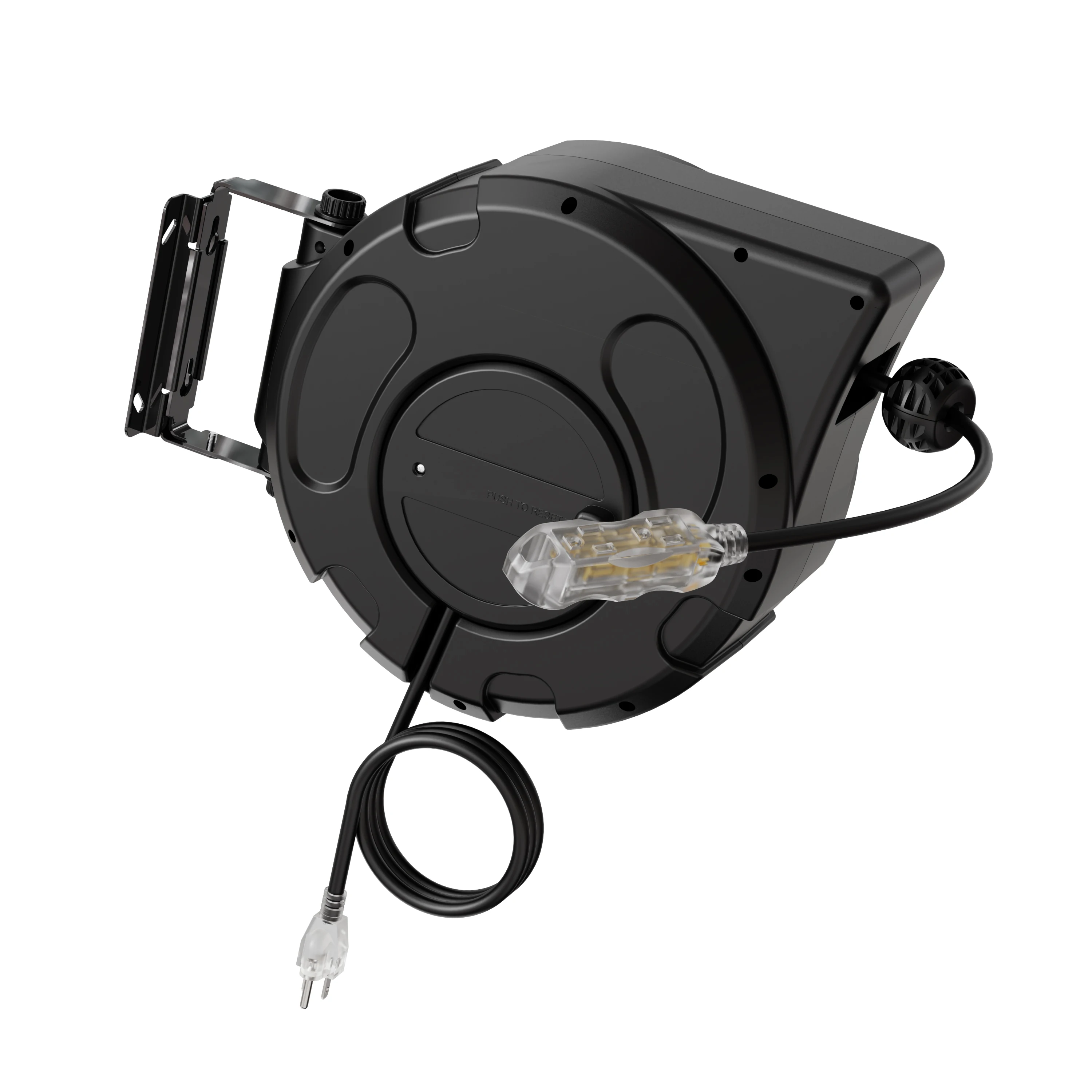 50FT Automatic Retractable Extension Cord Reel Electrical Cable Reel ...