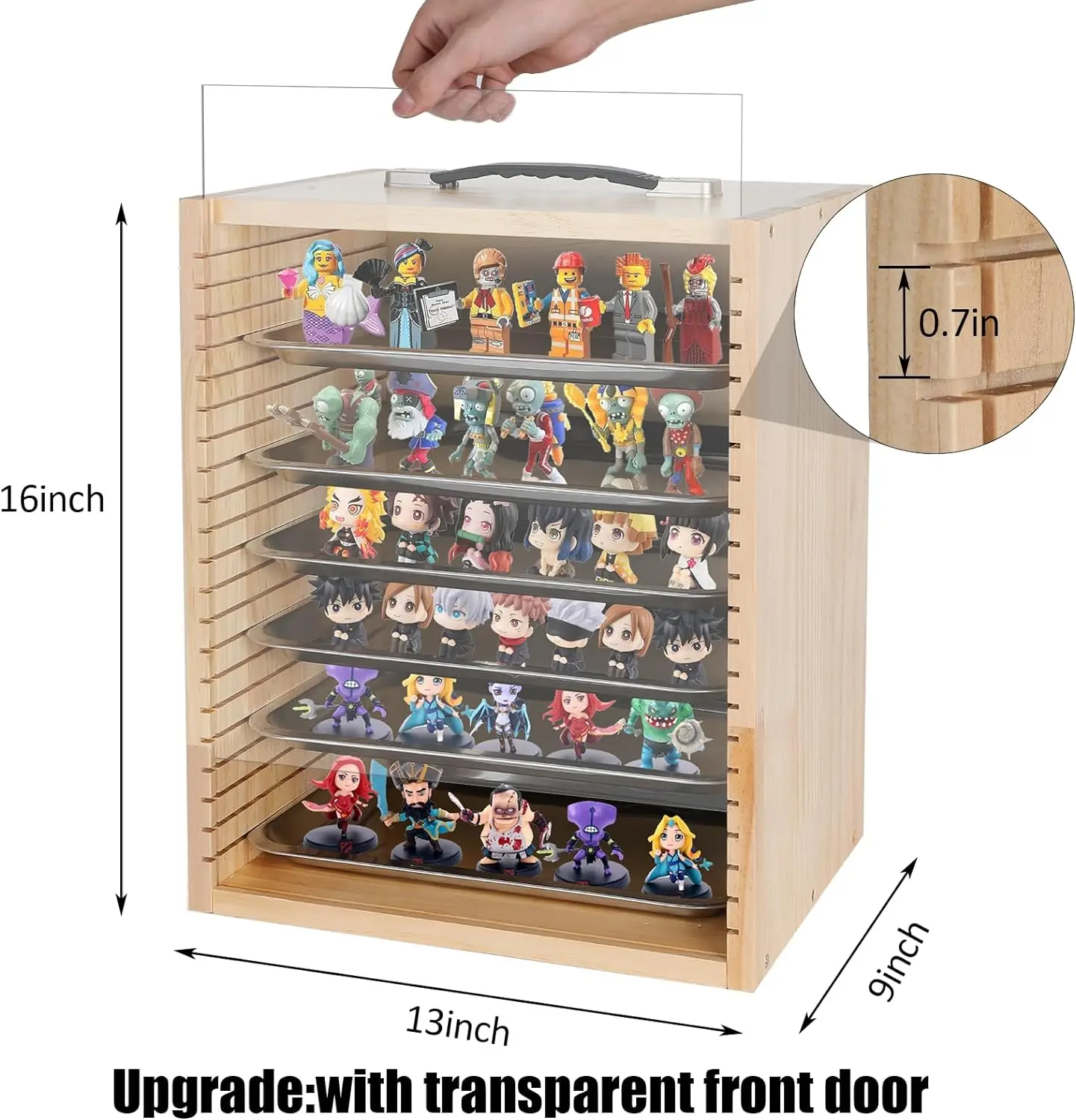 Miniature Display Case Wooden Miniatures Carrying Case Collectibles ...