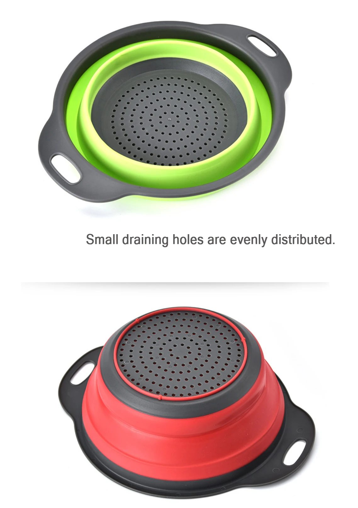 Collapsible Colander Set,Pasta Strainer Basket With Plastic Handles ...