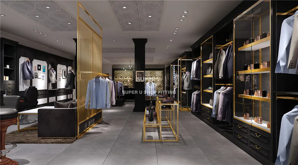 Luxury Menswear Shop Display Furniture - Modern Boutique