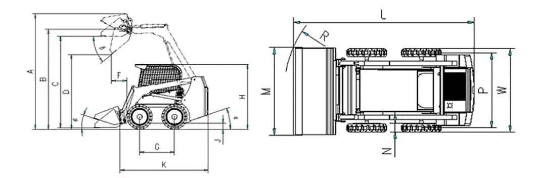 Kaitian Approval Wheel Loader Mini Skid Steer Loader with Sweeper SL45g ...