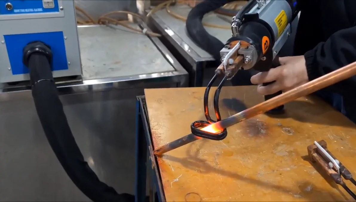 Handheld 15KW Copper Pipe Brazing Induction Heater - Flexible Cable