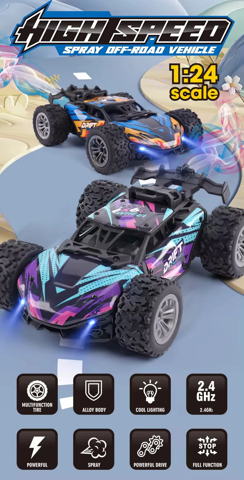 1/24 All Terrains Electric Kids Alloy Car 2.4g Remote Control Drift Car ...