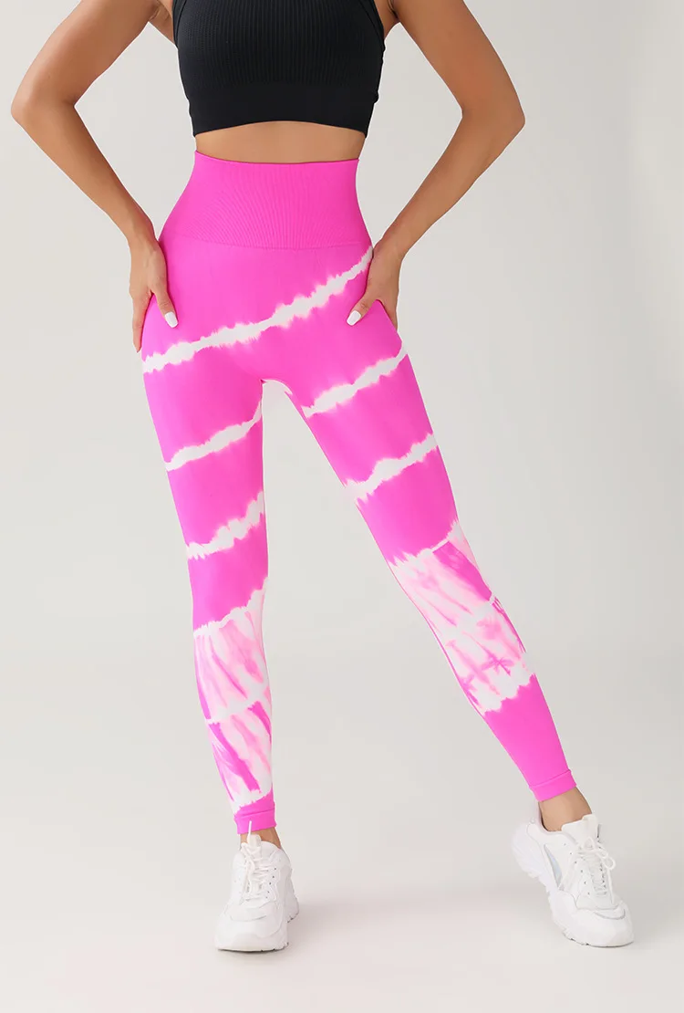 Hot Sell Seamless Sports Legging Women Fitness Tie Dye High Waist
