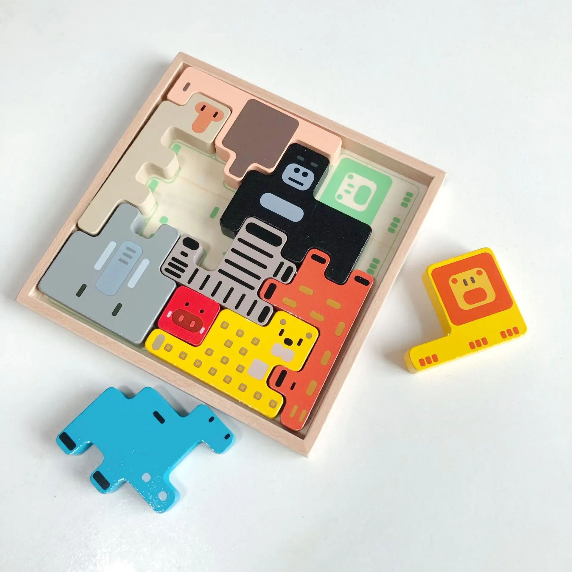 Creative Russian Animal Block Building Blocks For Children 3-6 Baby ...