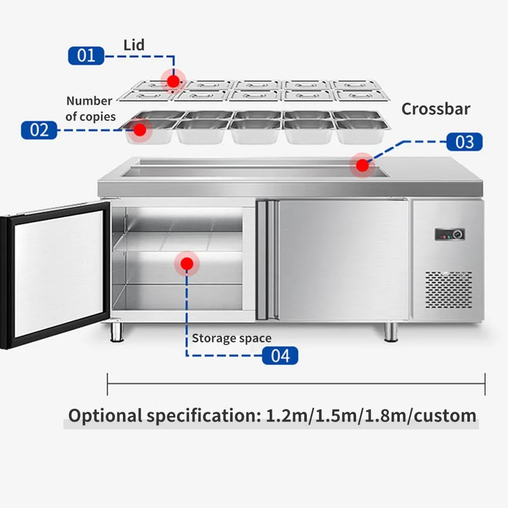 Alibaba.com: HENGZHI Counter Top Salad Bar Refrigerator, Pizza Prep ...