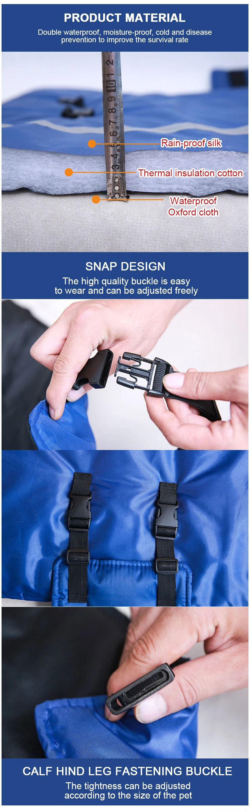 Livestock Waterproof Calf Coat Blanket Thickened Cattle Vest Calves ...