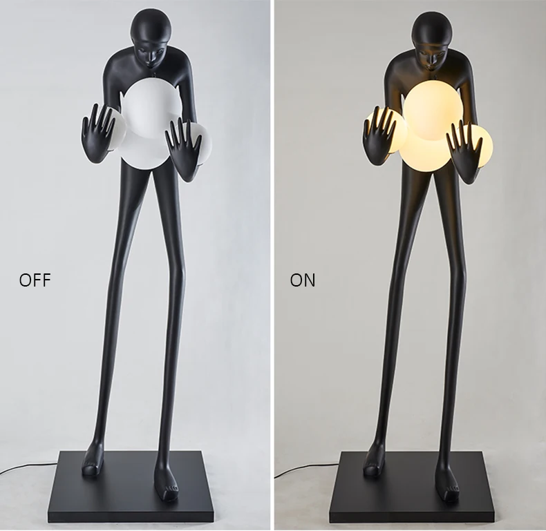 Designer Resin Humanoid Sculpture Standing Floor Lamps Modern Led ...