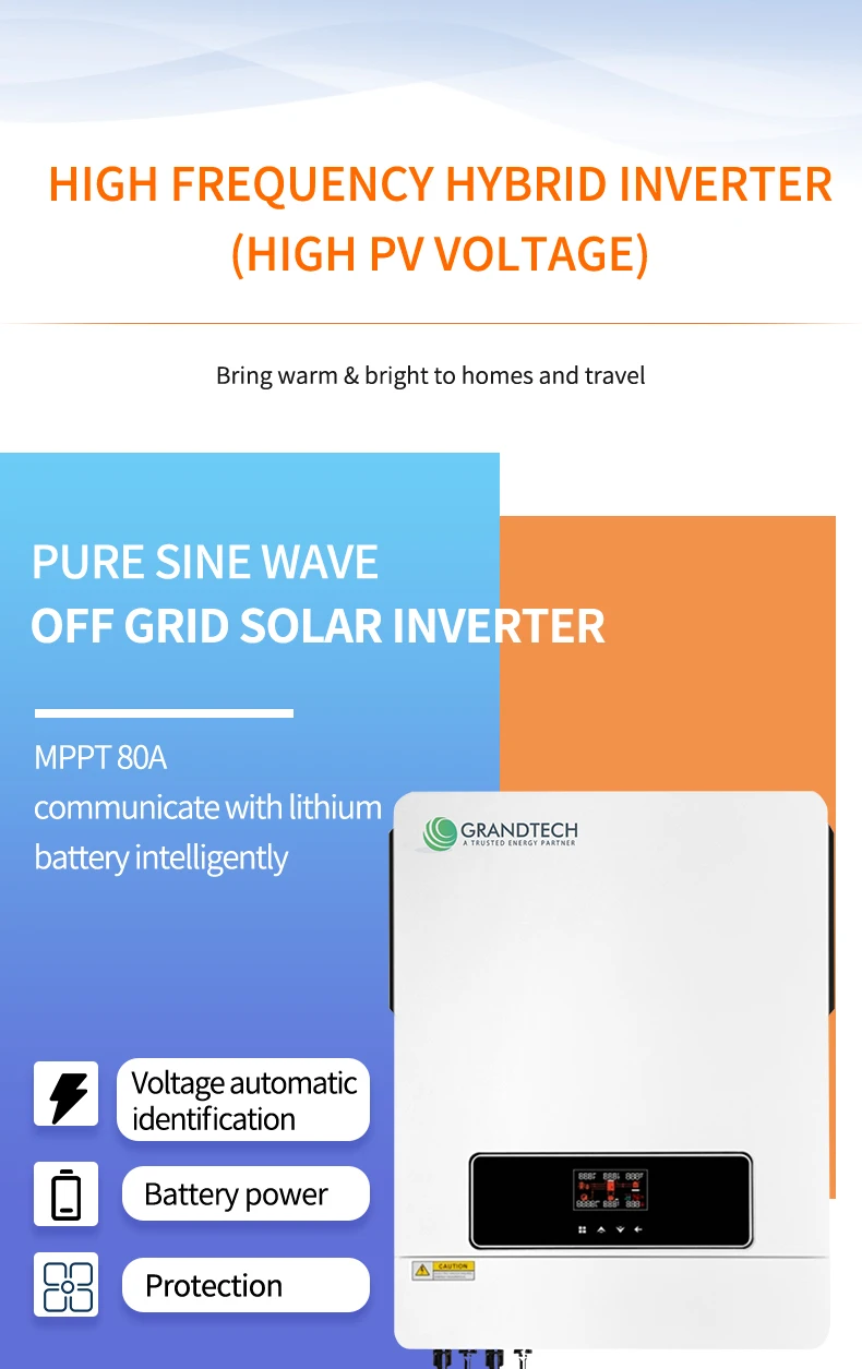 New Model Pv18 Vpk Series 1kw 2kw 3kw 4kw 5kw Hybrid Solar Inverter With Charge Controller For ...