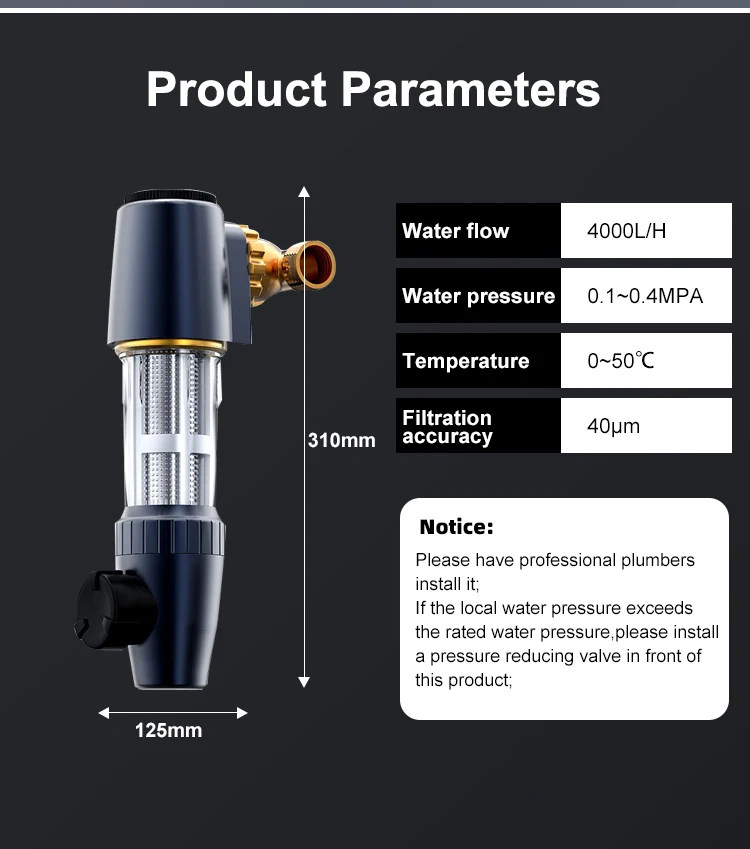 NSF Certified Stainless Steel Automatic Sediment Filter High Flow Rate ...