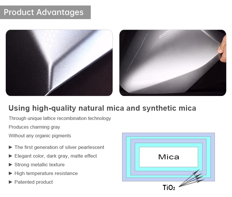 Grey Pearl Mica Pigment Strong Metallic Effect Synthetic Pearlescent ...