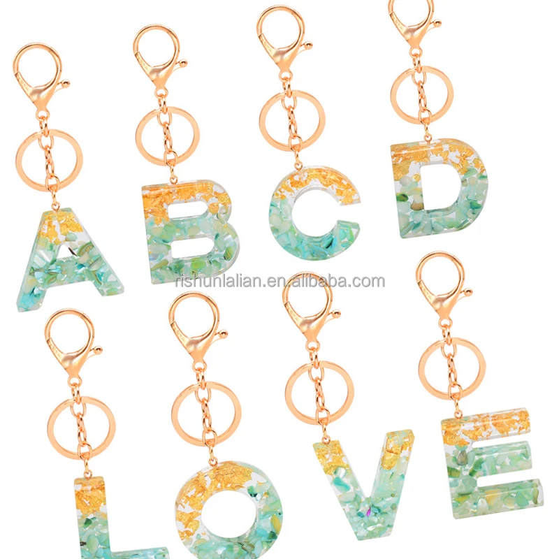 Acrylic Letter Keychain With Pompon Ball Cute Plush Letter Pendant ...