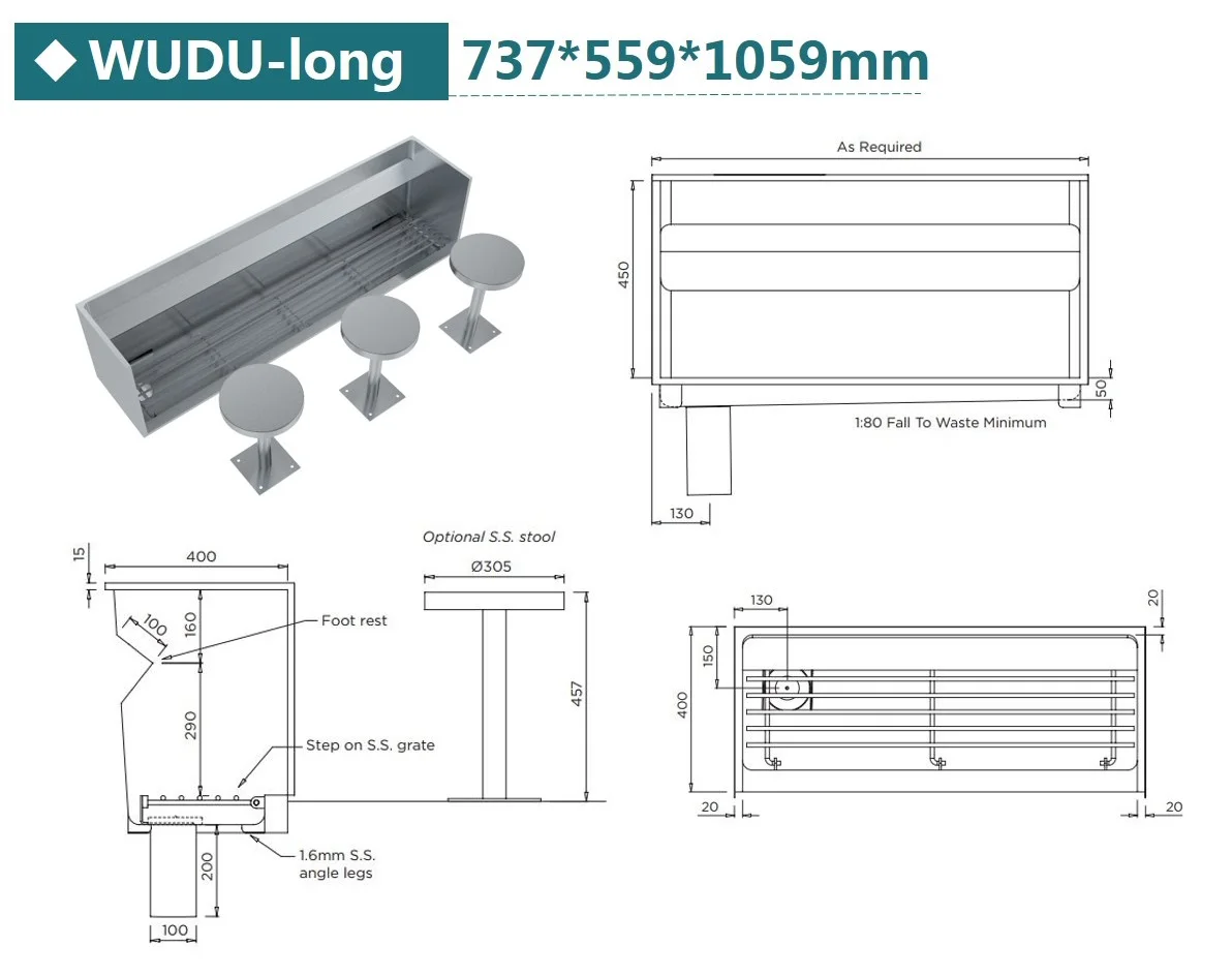 Wholesale Stainless Steel Muslim Wudu Ablution Station Sink Foot Wash ...