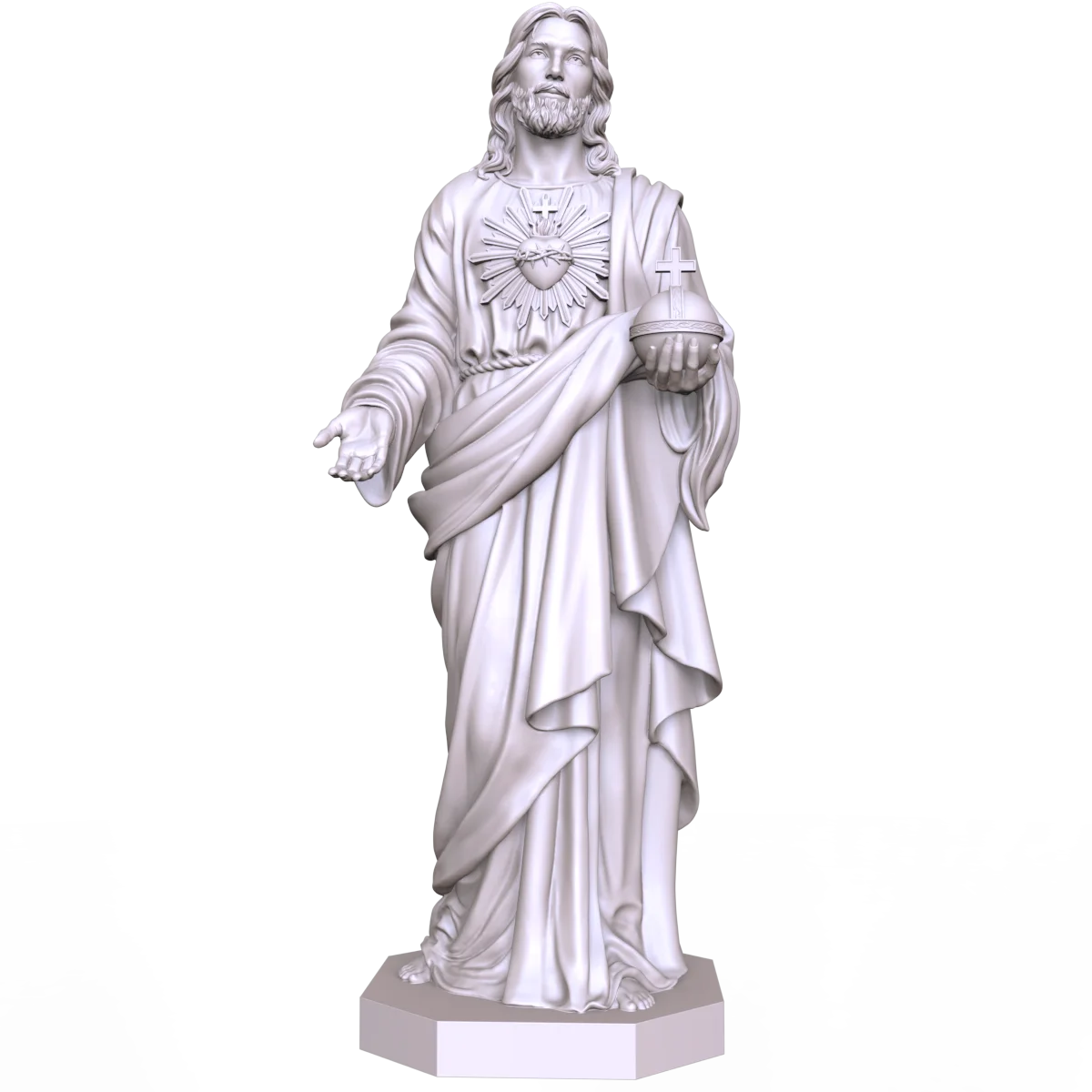 Elegant Resin Jesus Statue All White Religious Figurine For Home ...