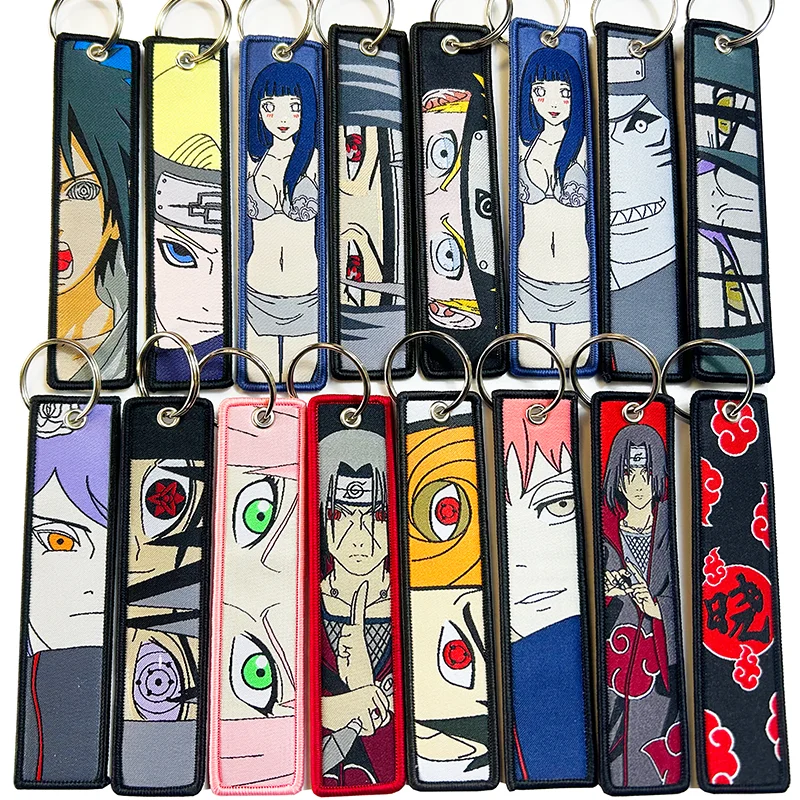 Custom Woven Logo Demon Slayer Jet Tag Key Chain Character Eyes Design ...