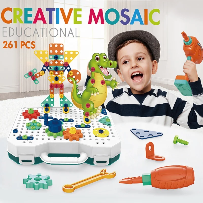 Children 3d Puzzle Assembly Building Blocks Play Set Creative Screw ...