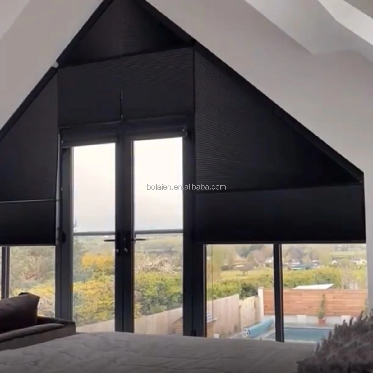 Custom Blackout Thermal Insulating Window Curtain Motorized Honeycomb ...