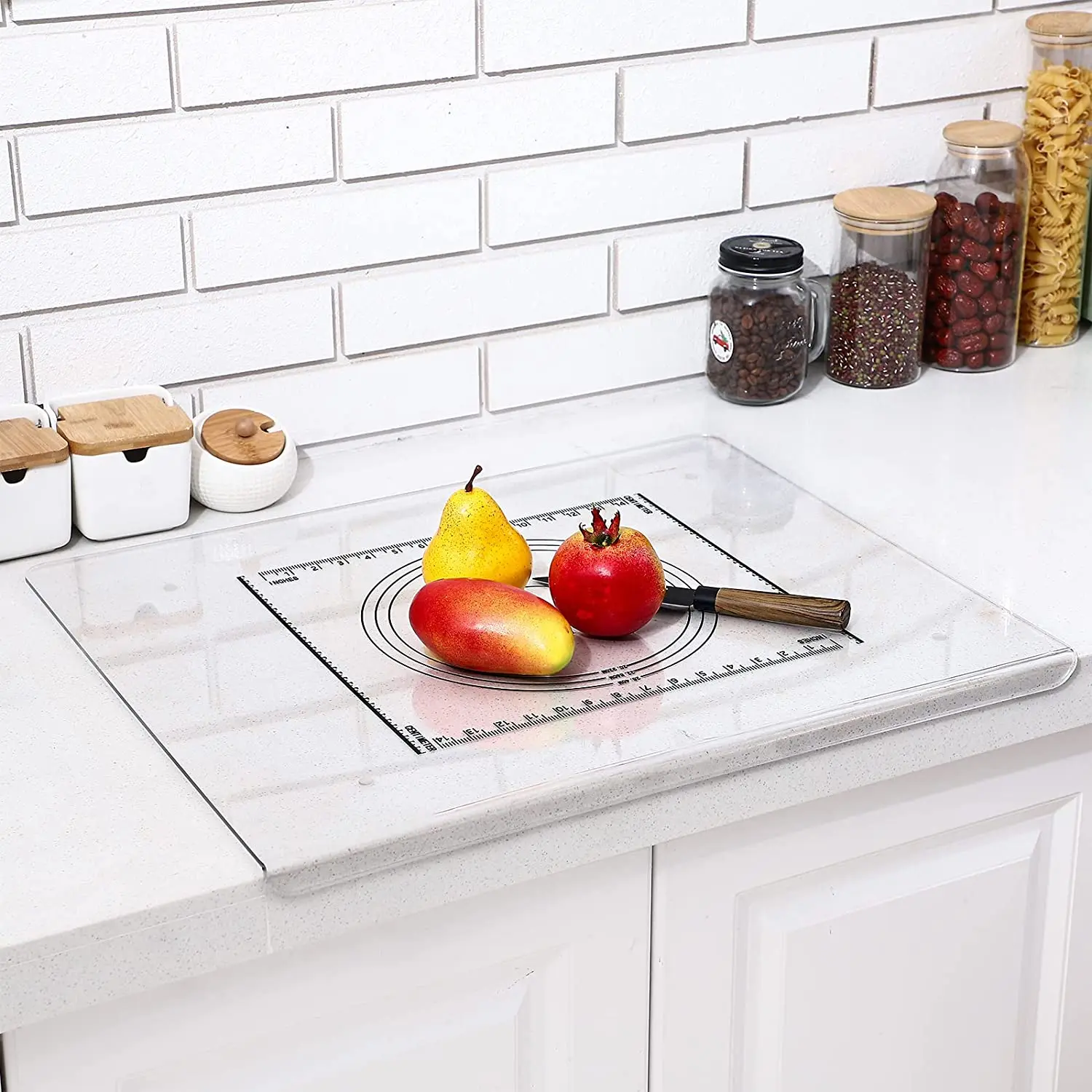 Clear Acrylic Cutting Board Set, Non Slip Transparent Chopping Board ...