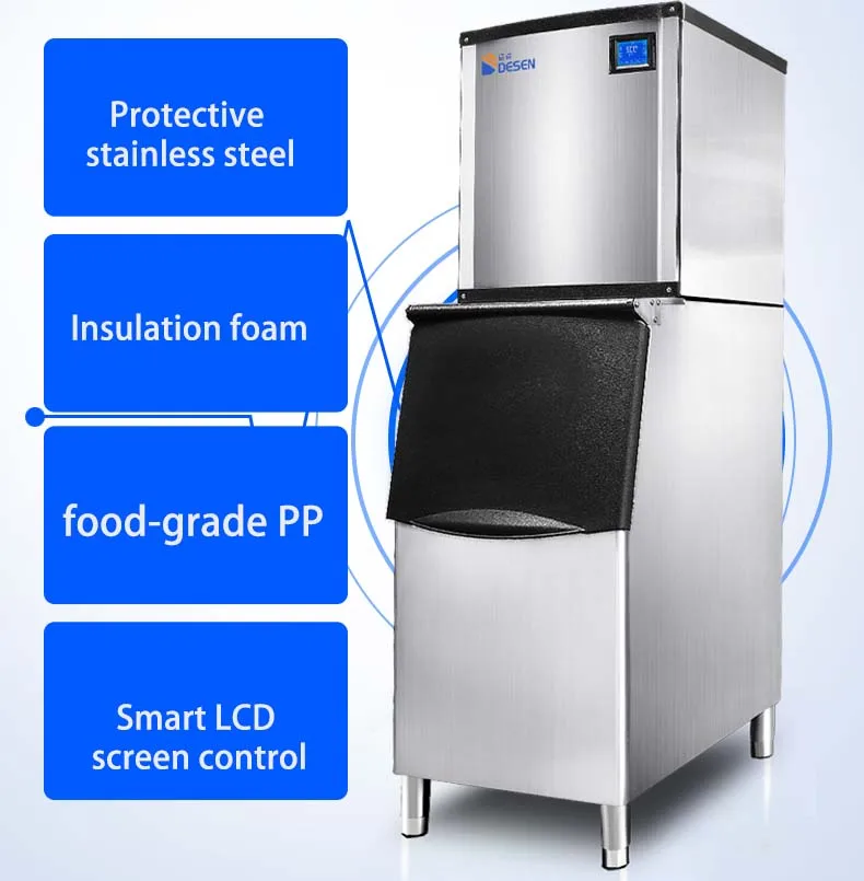 Stainless Steel Ice Maker Machine 200kg/24h Commercial Cube Ice Machine ...