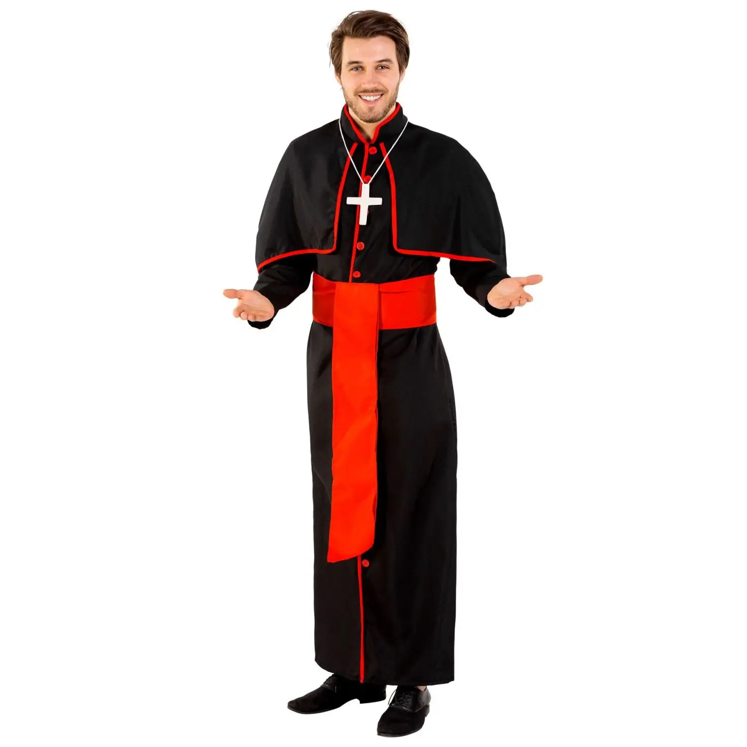 Halloween Party Costumes for Adult Male Priests - Black Cosplay Suits