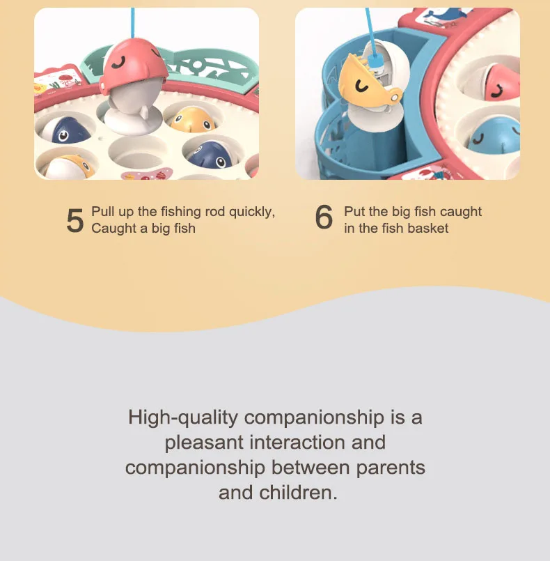 Children's Electric Rotating Magnetic Fishing Toy Multifunctional Music ...