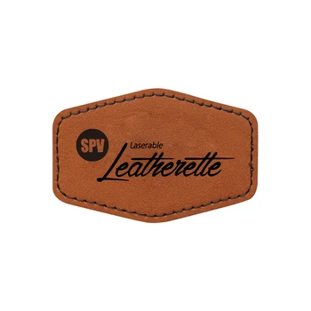 Two Color Laser Leatherette Hexagon Patches,Laser Ready Leatherette ...