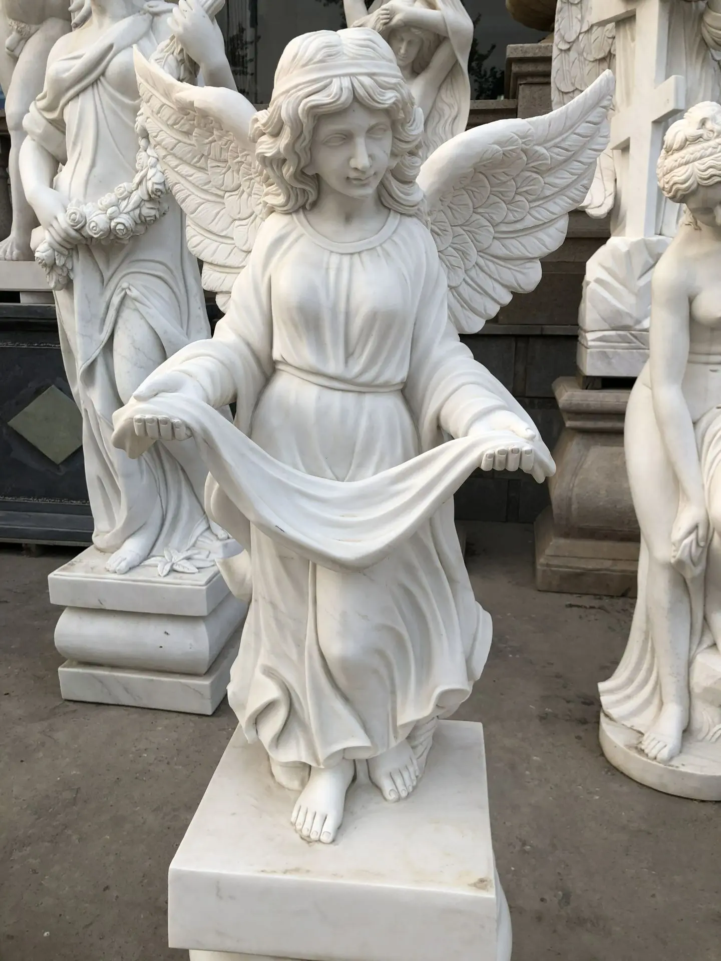 Custom Hand Carved Marble Nude Greek Statue - Large Outdoor Garden ...
