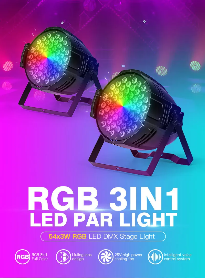 LPC001 120w DMX 512 LED Par Light RGBW - 30000 Hours Lifespan