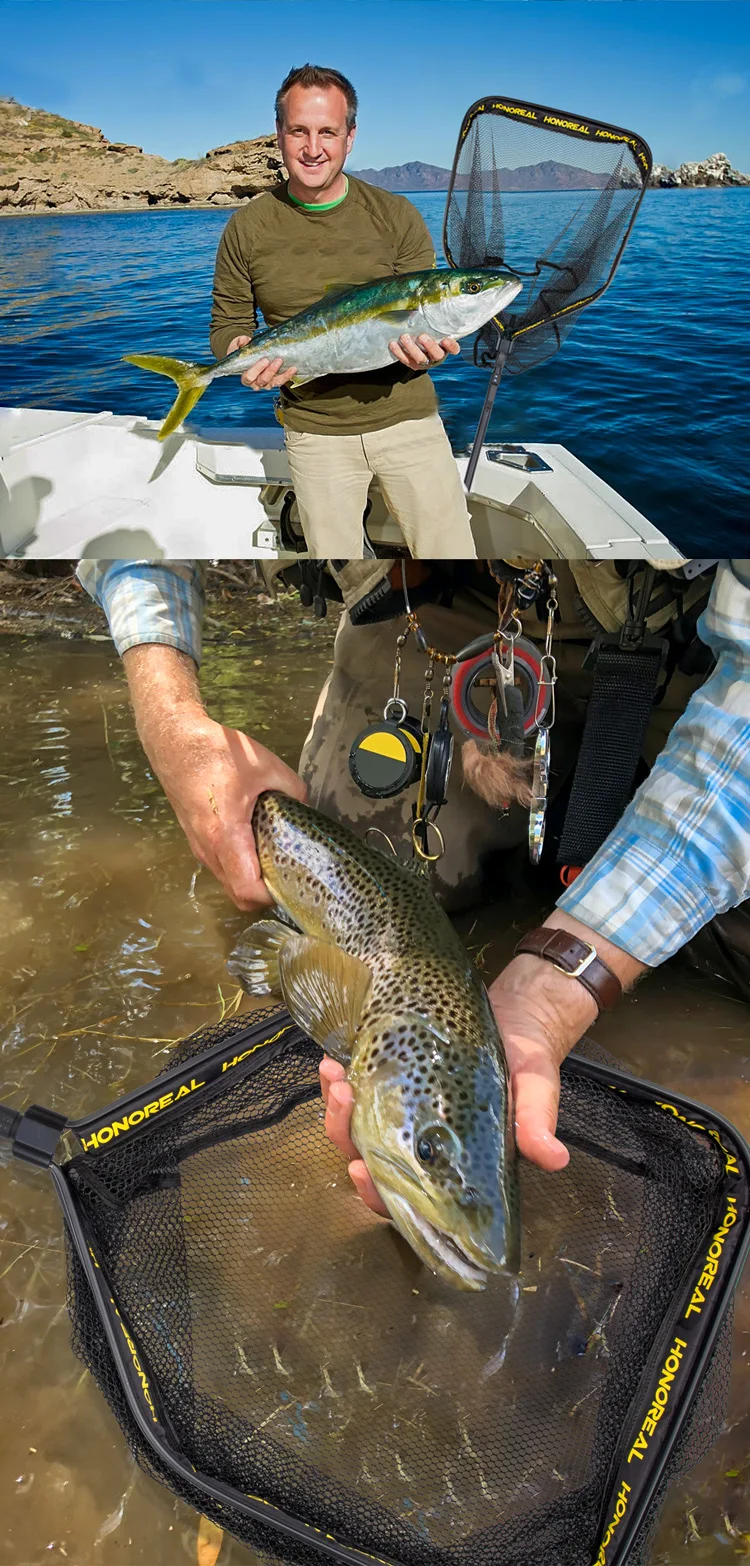 Rubberized Trout Landing Net Compact Folding Fishing Net For Convenient ...