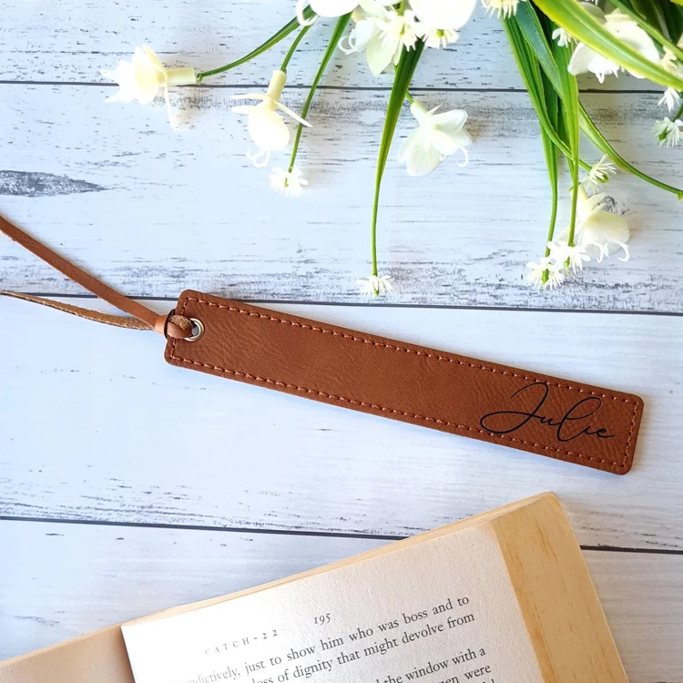 Personalized Custom Leatherette Bookmarks - Laser Engravable