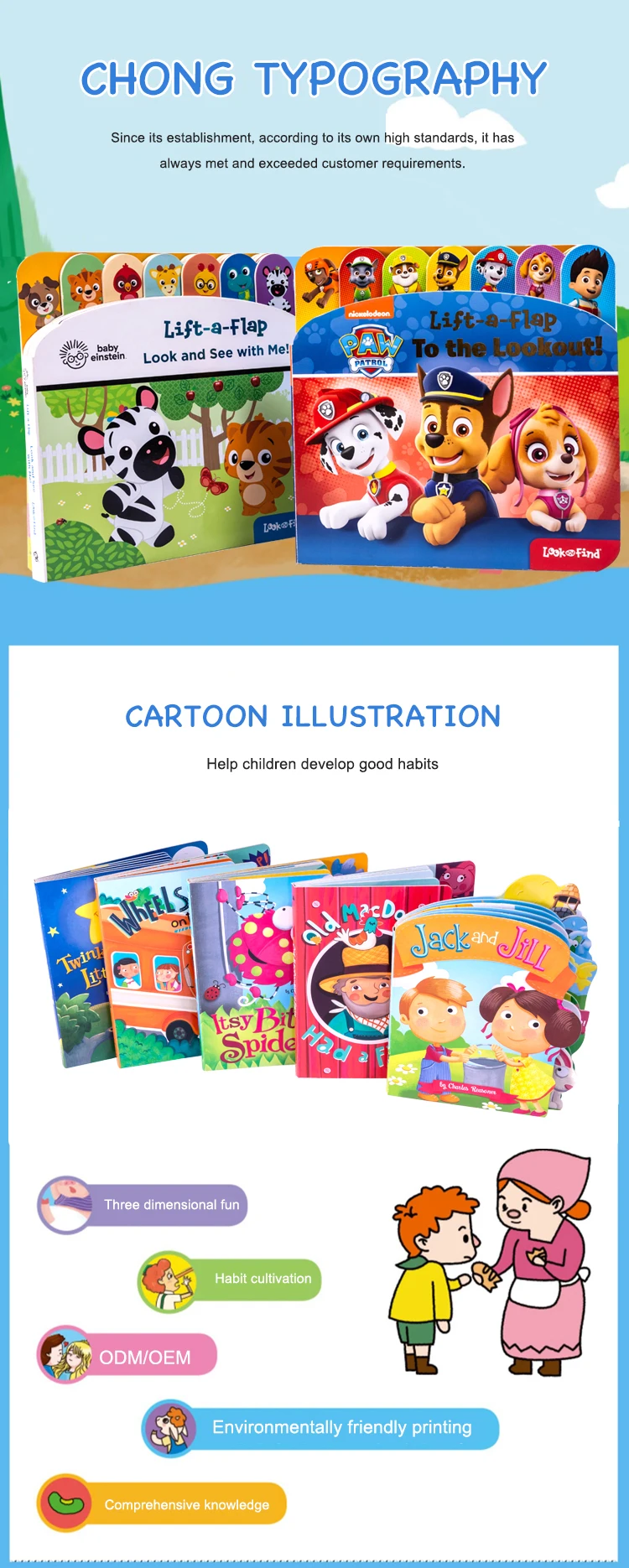 Custom Hardcover Children Bedtime Comic Story Board Book Printing Print ...