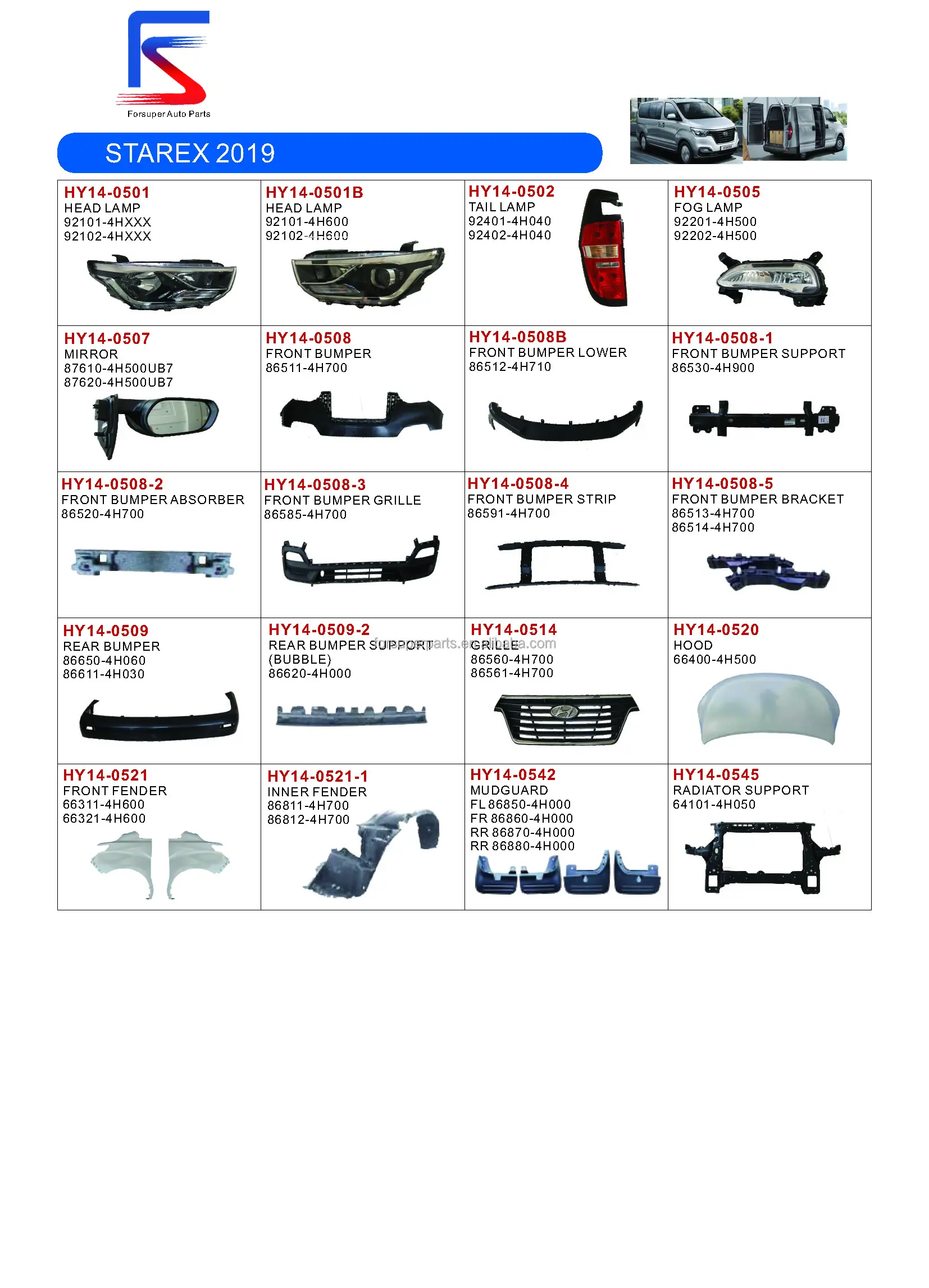 86561-4H700 Front Grille for HYUNDAI STAREX 2019 Auto Parts 86560-4H700 ...
