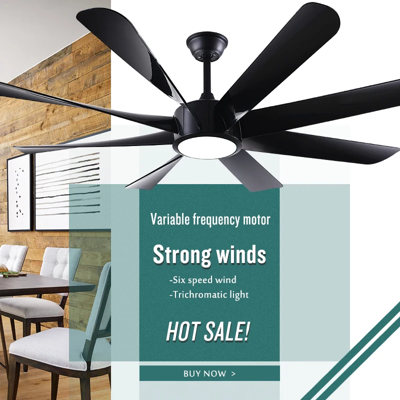 Super Powerful Ceiling Fan with 8-Leaf 60 Inch ABS Blades