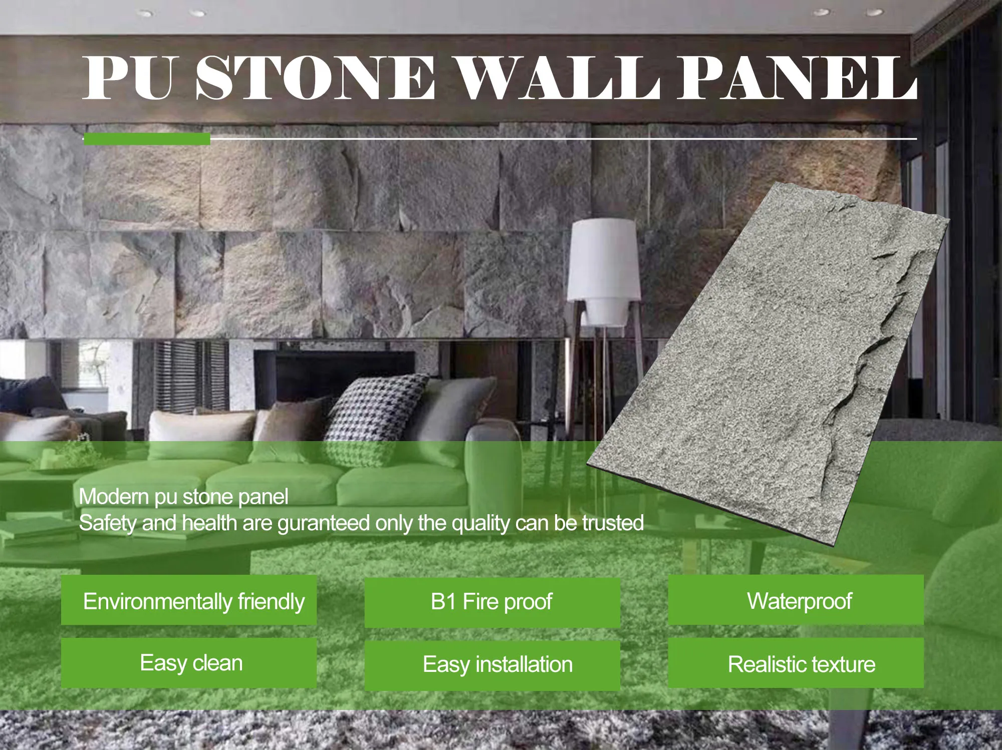 Interior Design Cladding Pu Faux Stone Decorative Wall Panel - Buy ...